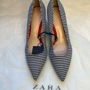 Zara | Shoes | Zara Gingham Block Heel Shoes | Poshmark